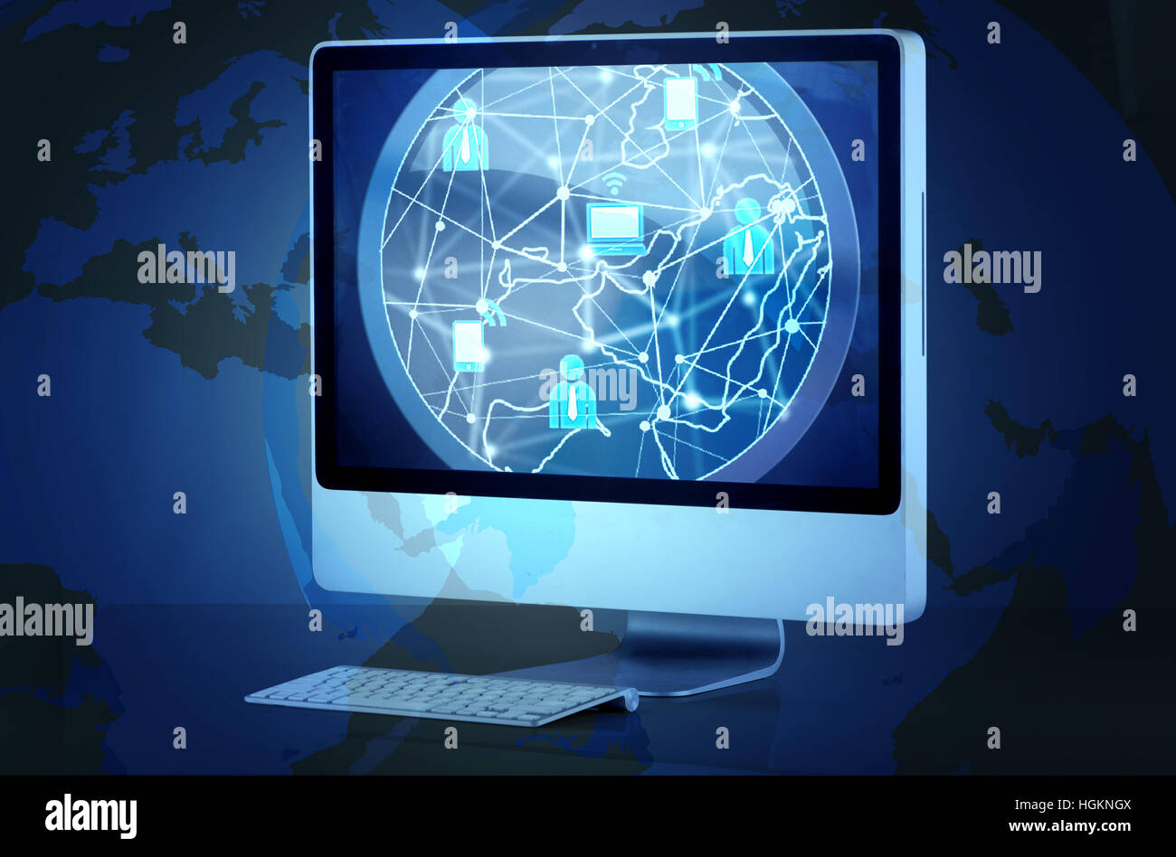 Computer screen in social media concept Stock Photo - Alamy