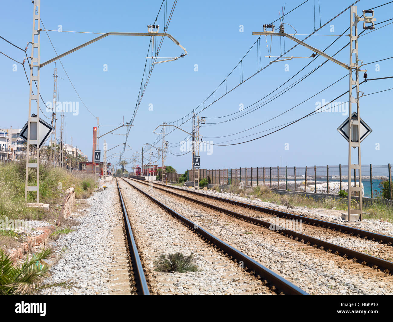 Catenary of a railway track hi-res stock photography and images - Alamy