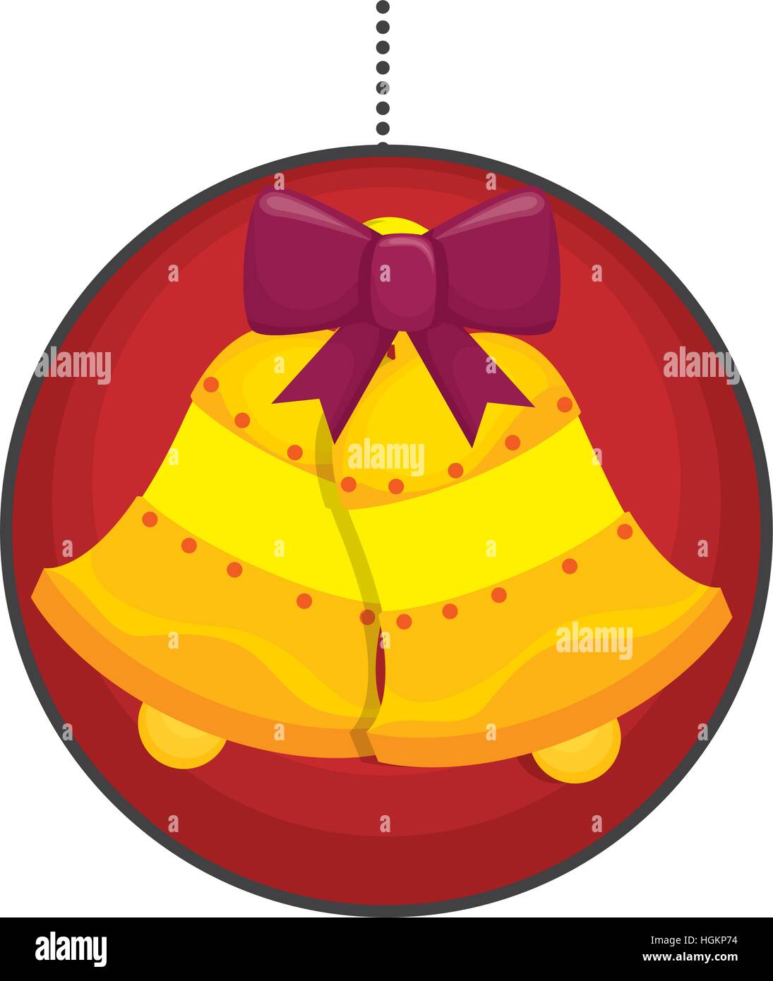 happy merry christmas bell card vector illustration design Stock Vector ...