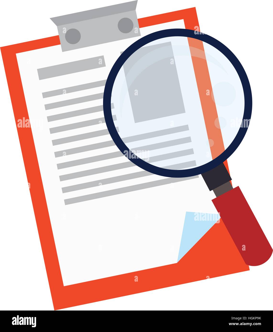 clipboard with magnifying glass vector illustration design Stock Vector ...