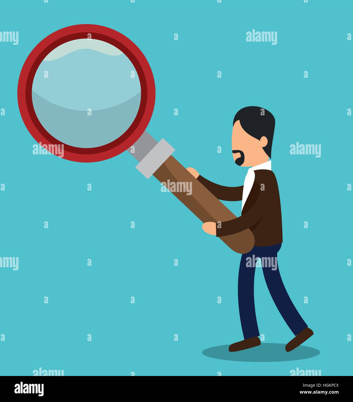 business people with magnifying glass training icon vector illustration ...