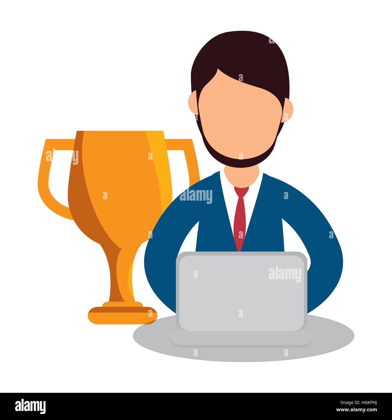 business people with trophy award training icon vector illustration ...