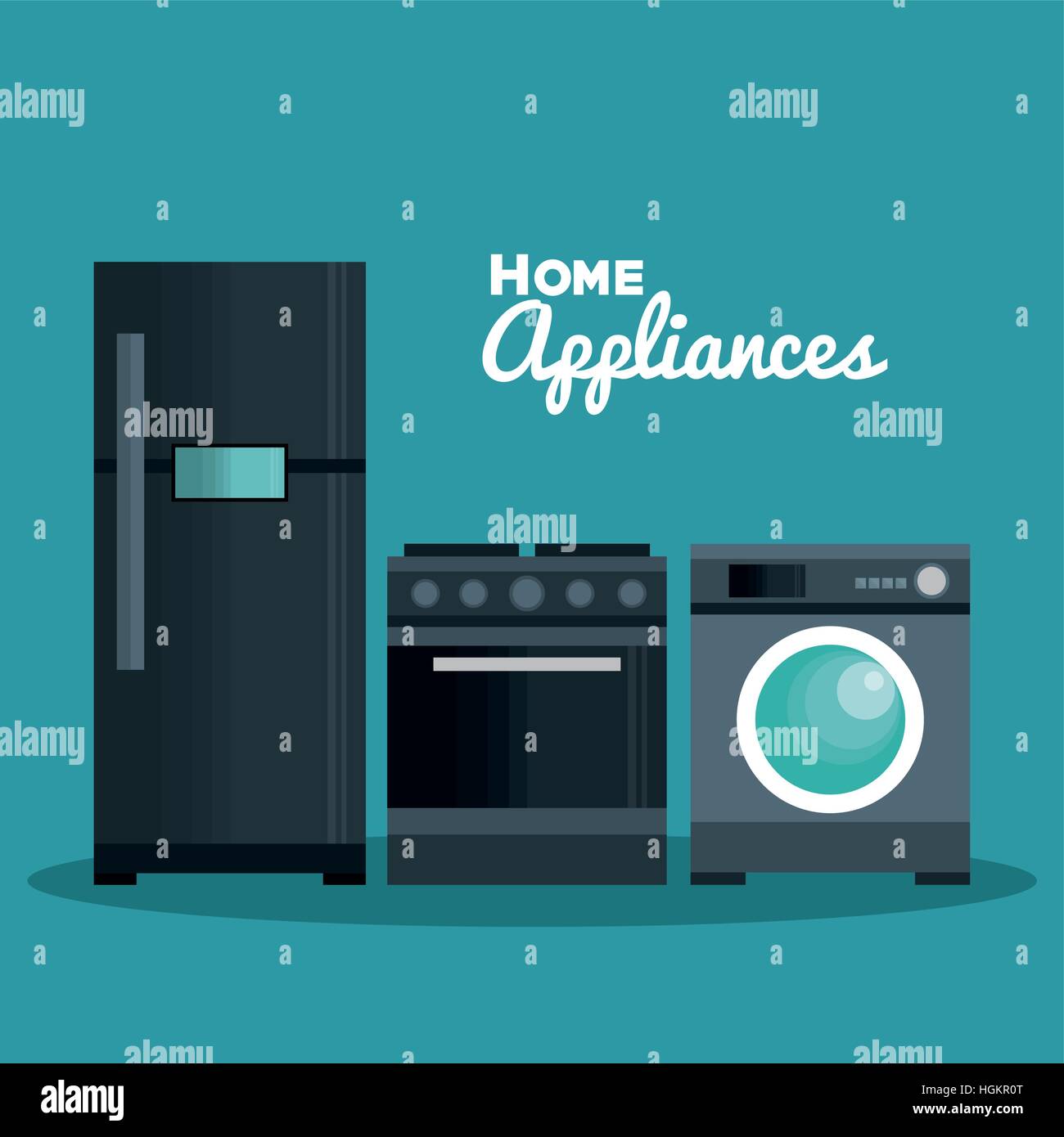 set home appliances icons vector illustration design Stock Vector Image ...