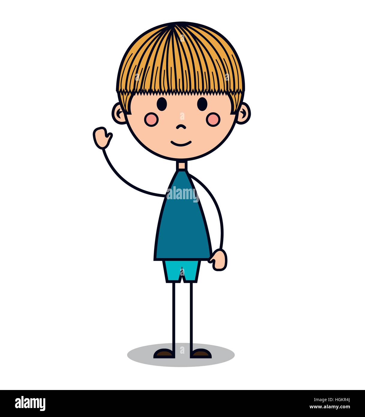 cute little boy drawing vector illustration design Stock Vector Image ...