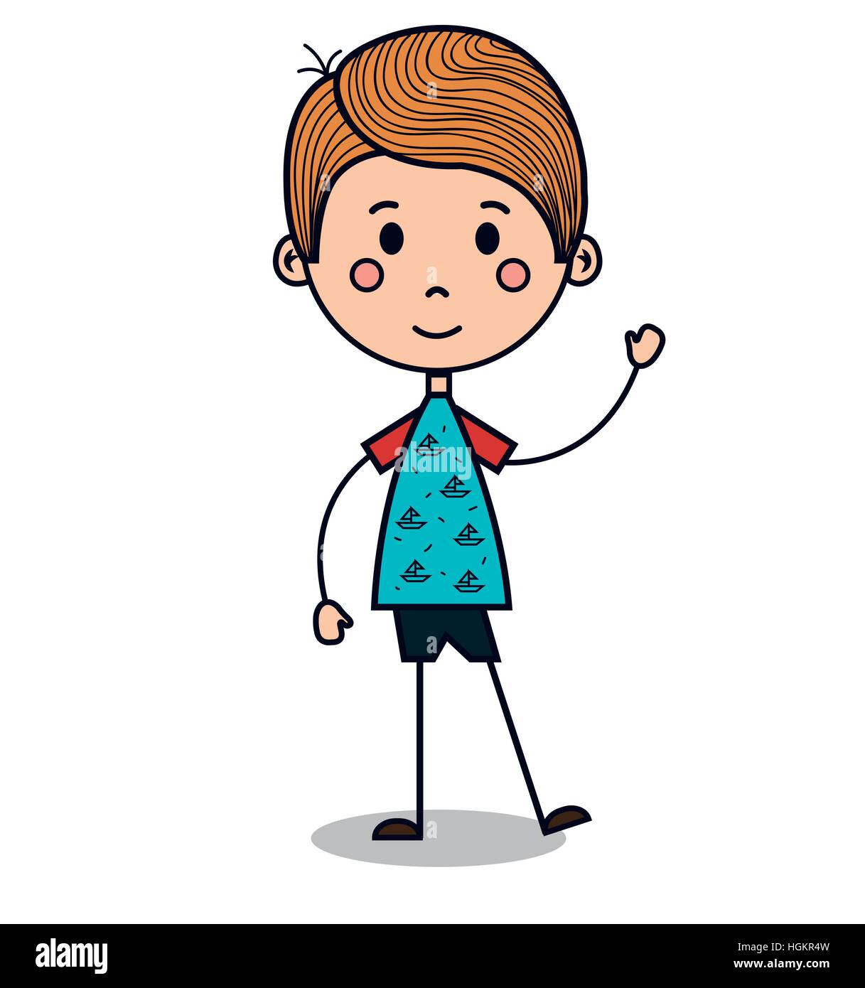 cute little boy drawing vector illustration design Stock Vector Image ...