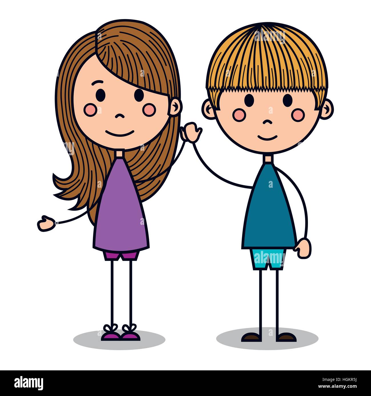 cute little kids drawing vector illustration design Stock Vector Image ...