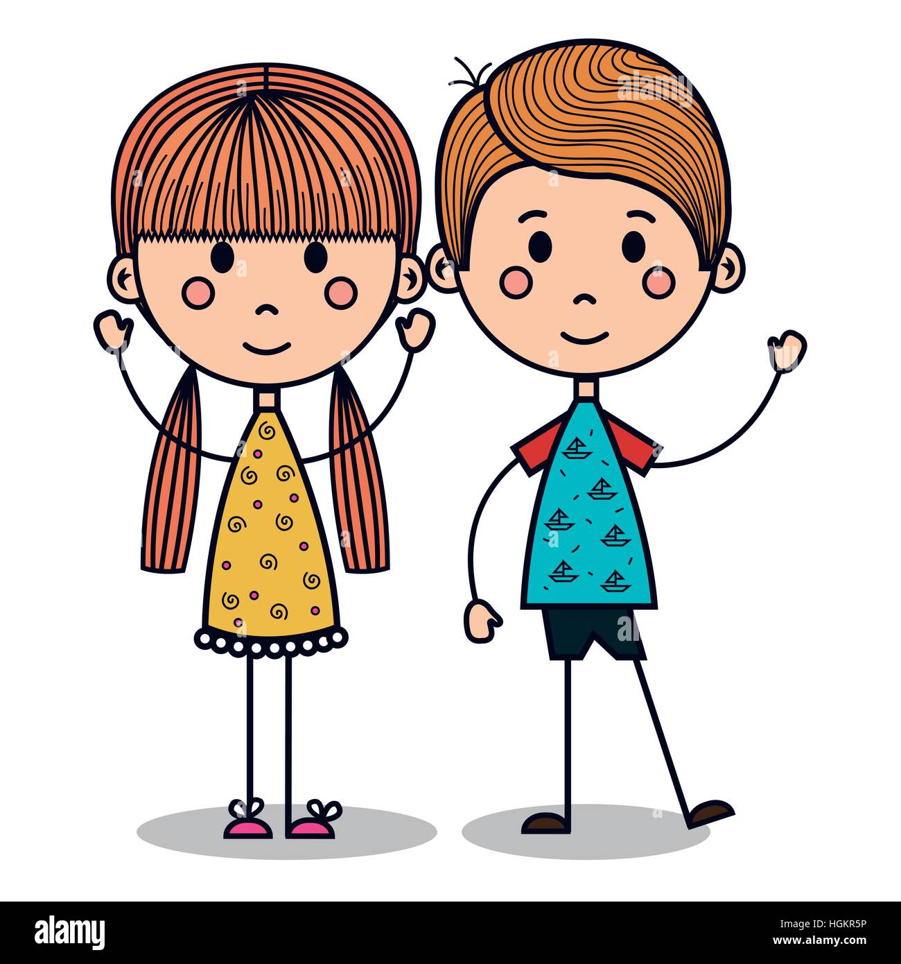 cute little kids drawing vector illustration design Stock Vector Image ...