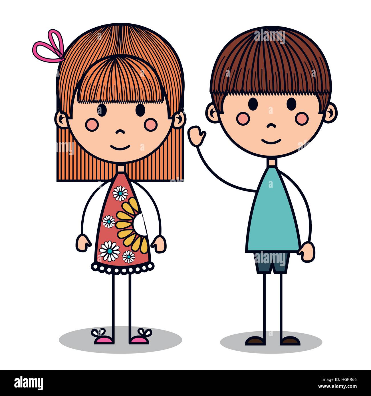 cute little kids drawing vector illustration design Stock Vector Image ...