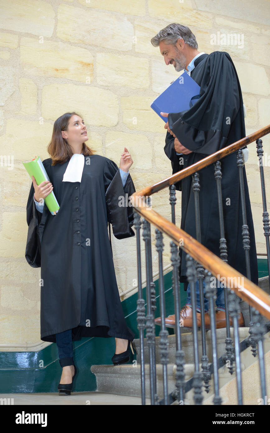 judges meeting on the stairwell Stock Photo - Alamy