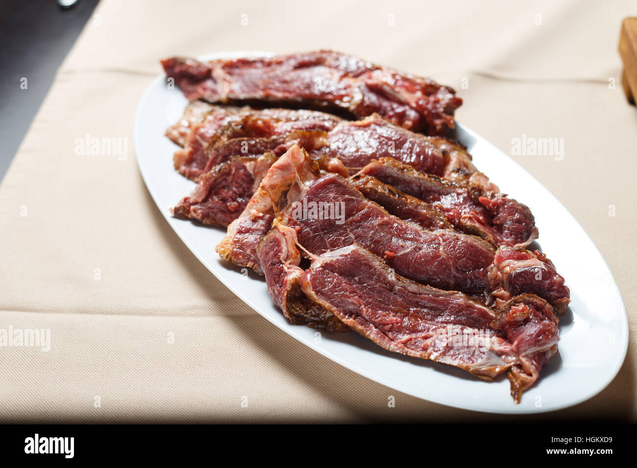 Grilled beef steak on white hi-res stock photography and images - Alamy