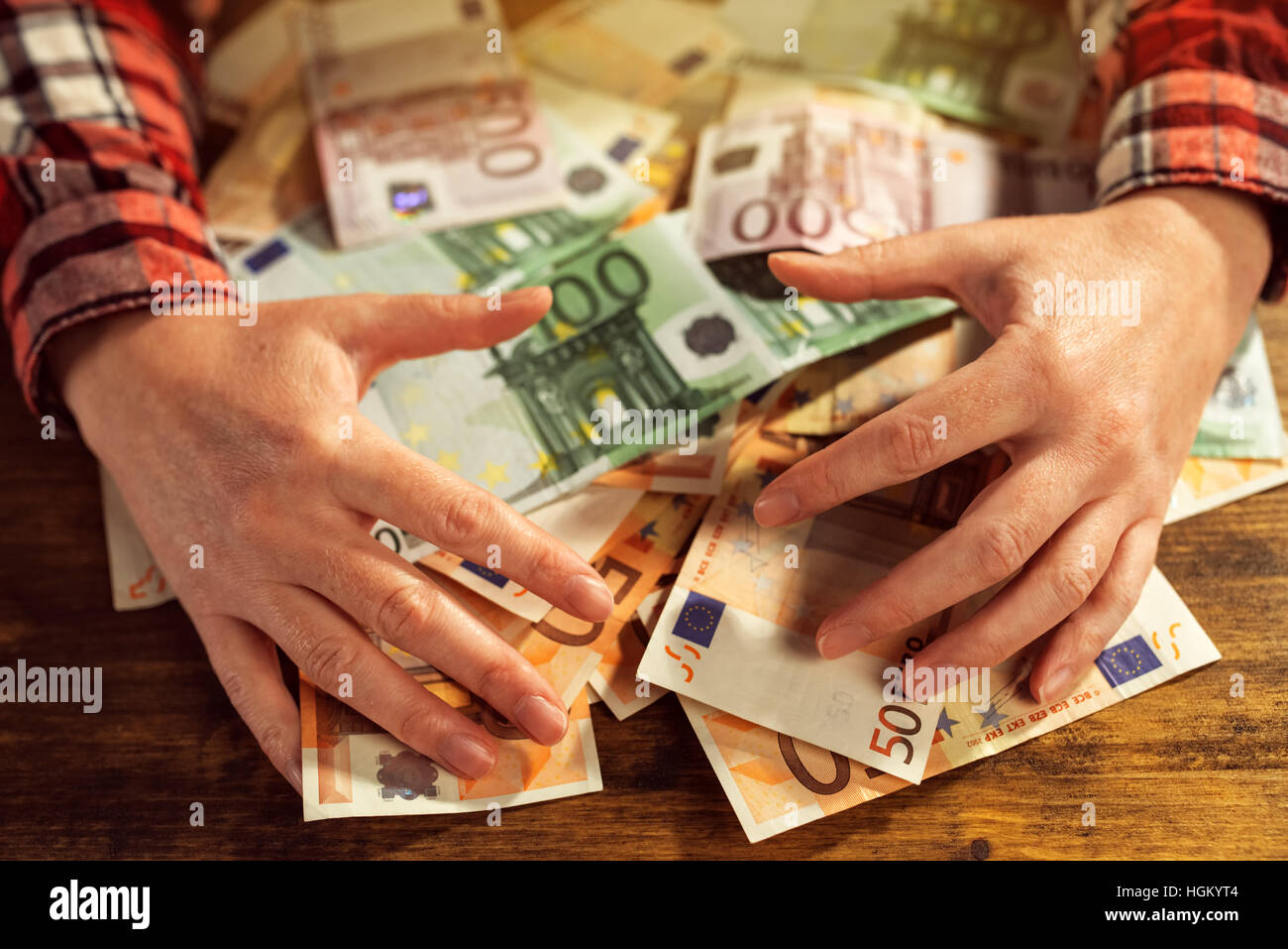 Money greedy woman hi-res stock photography and images - Alamy