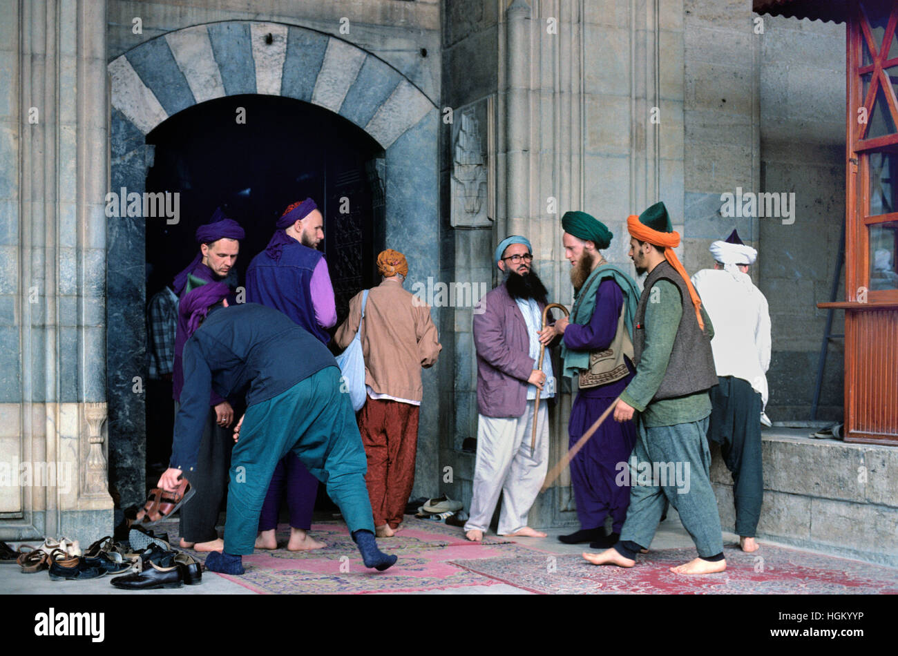 Western Converts to Islam on Pilgrimage Outside the Mevlana Museum or ...