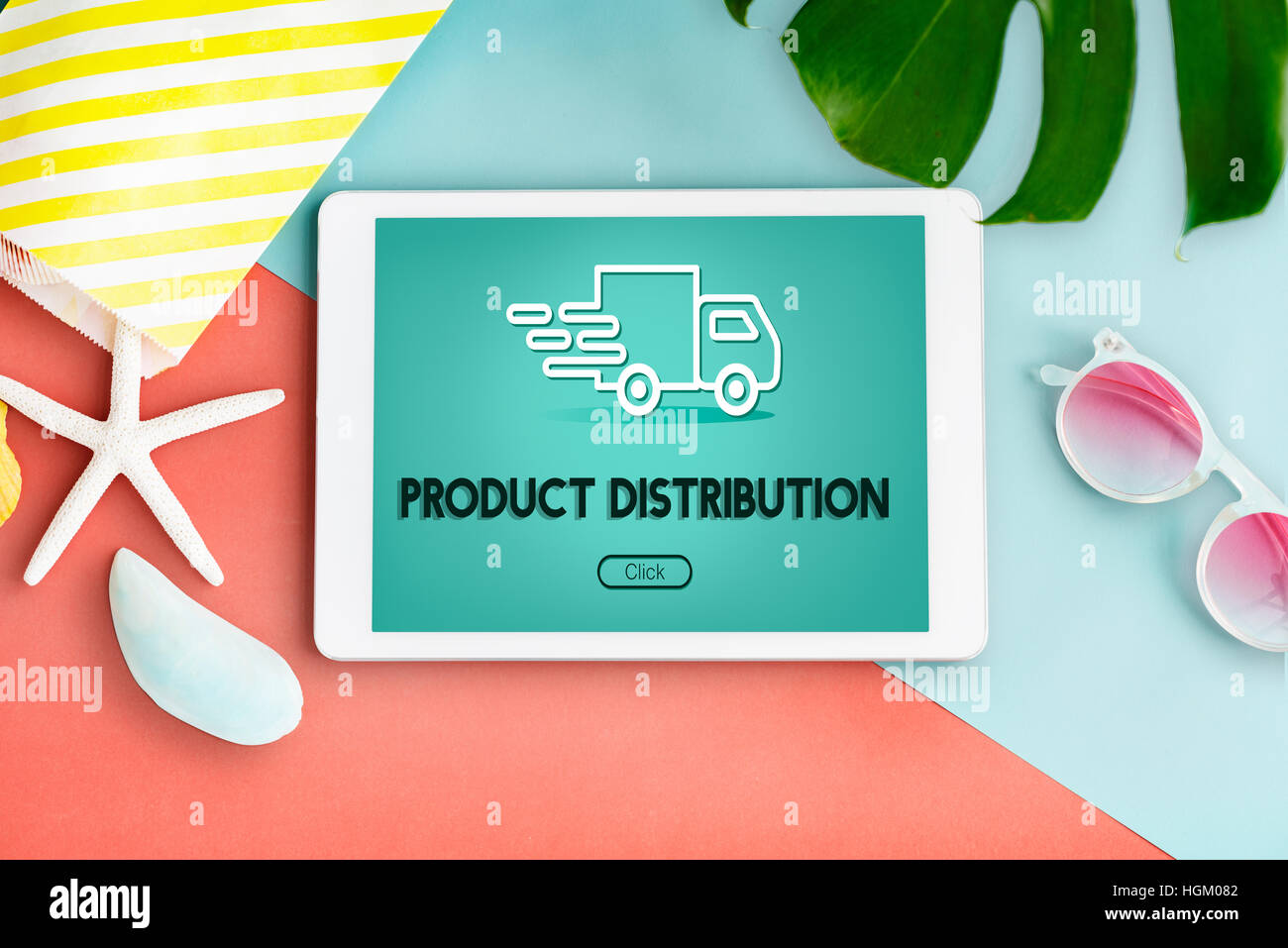 Import Export Shipment Truck Graphic Concept Stock Photo - Alamy