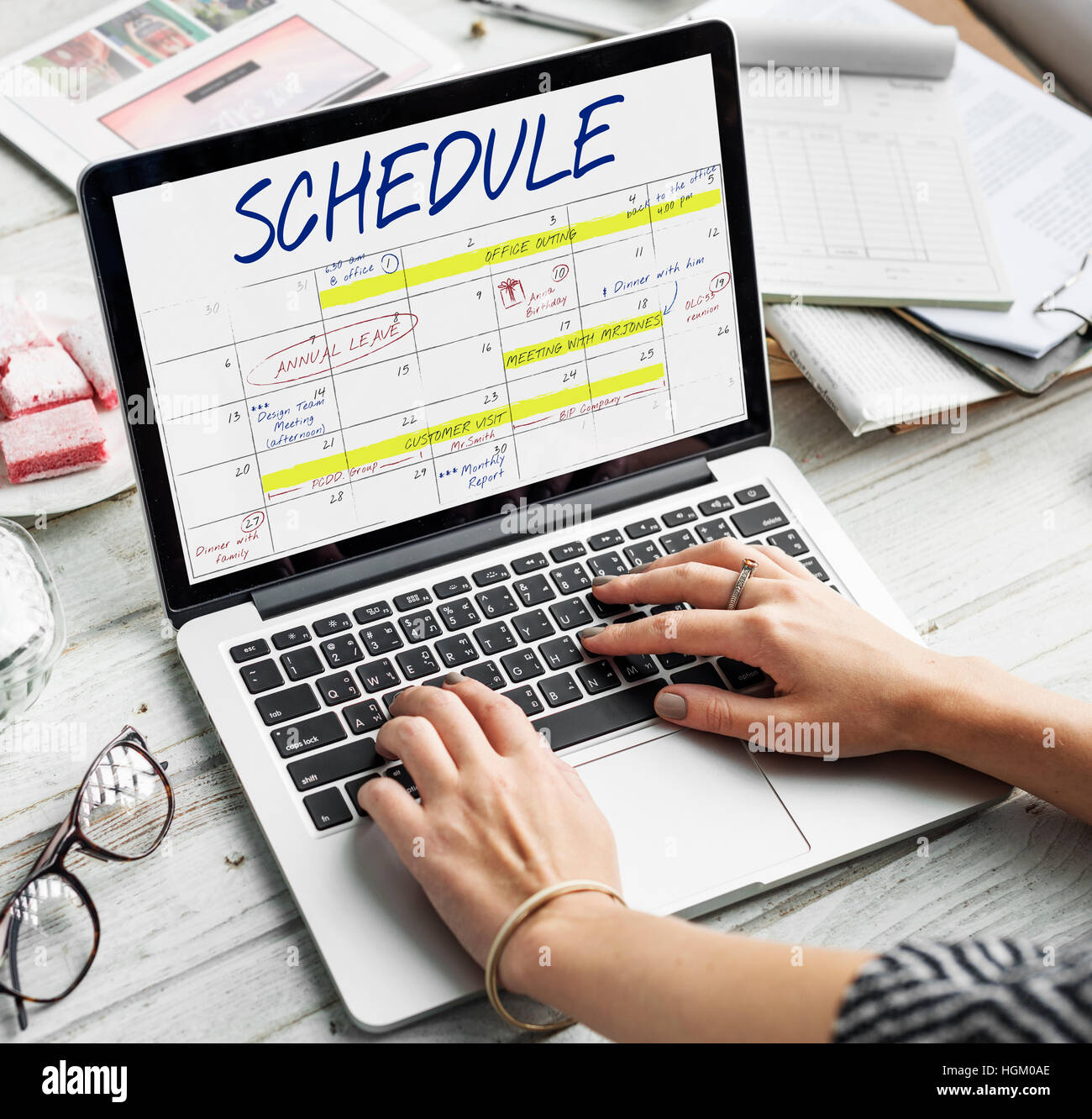Planner Calendar Schedule Date Concept Stock Photo - Alamy