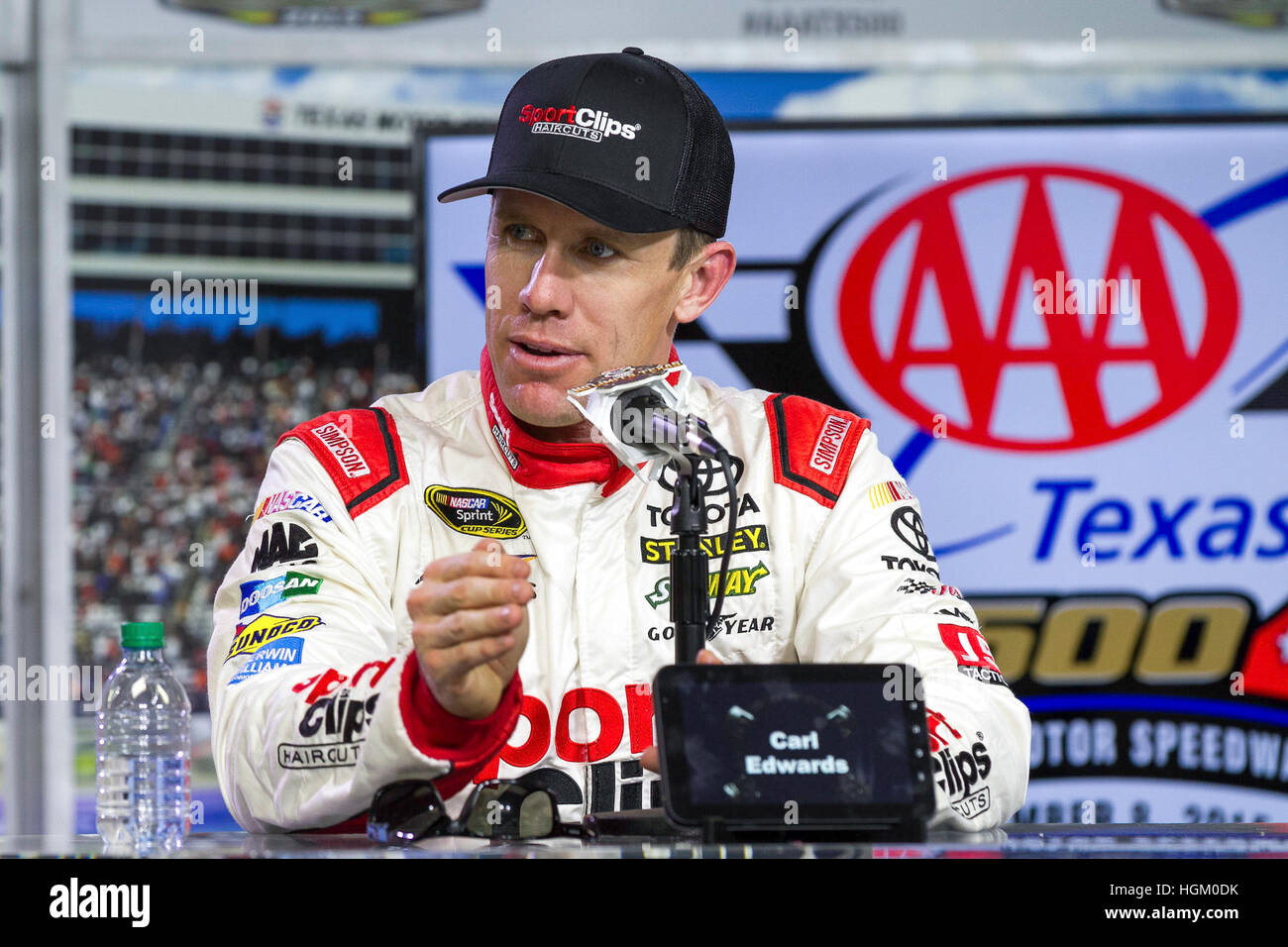NASCAR driver Carl Edwards at AAA Texas NASCAR Race, Texas Motor ...