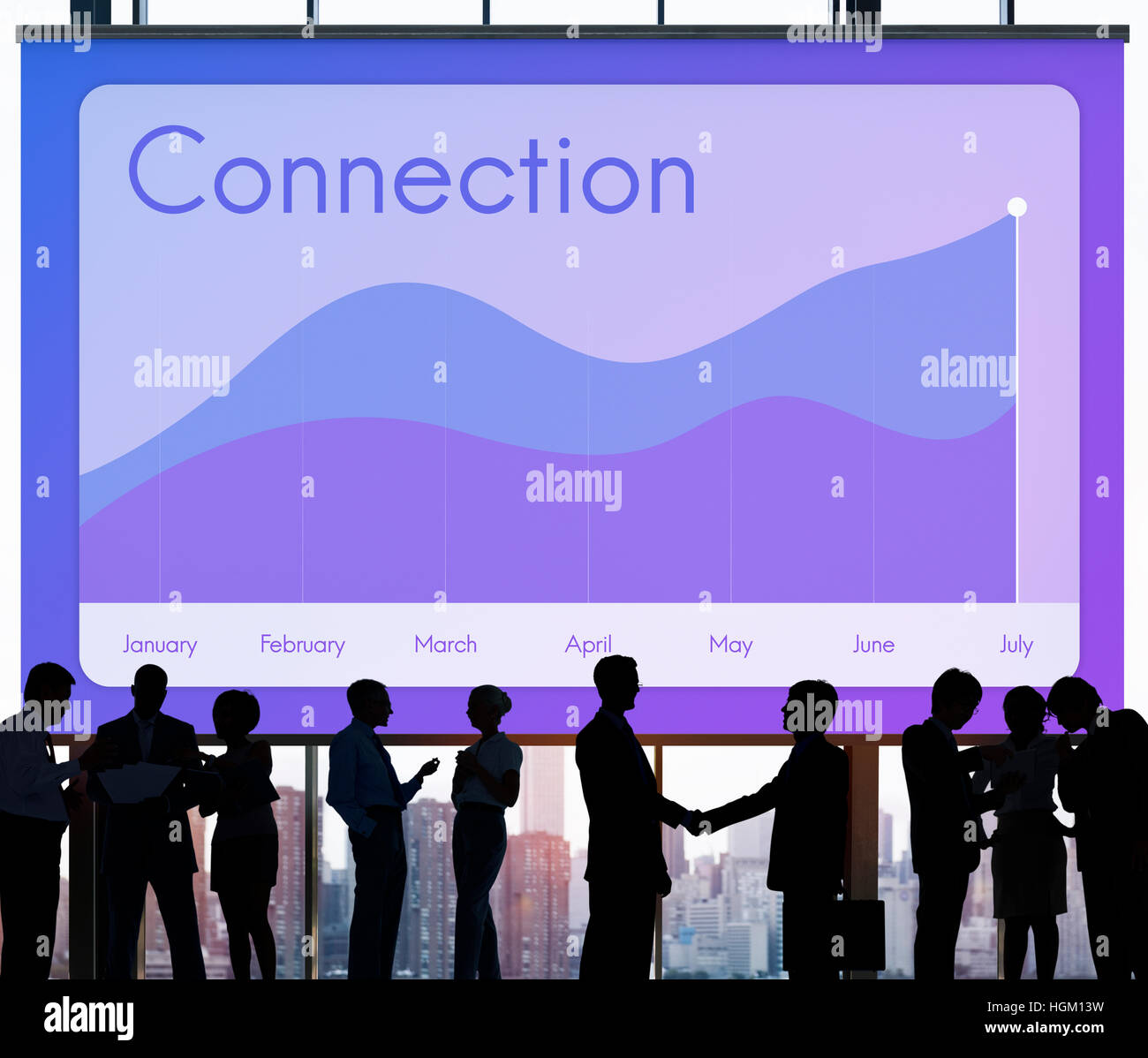 Connection Technology Monthly Graph Stock Photo - Alamy
