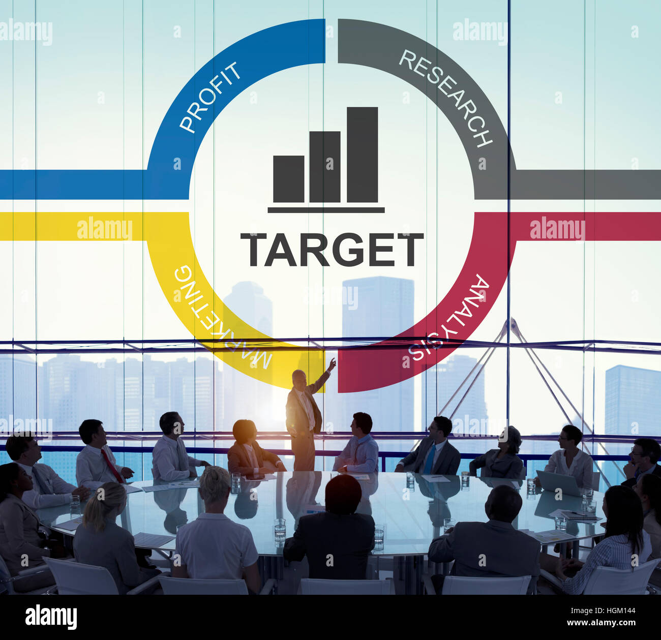 Target Achievement Mission Bar Chart Concept Stock Photo - Alamy
