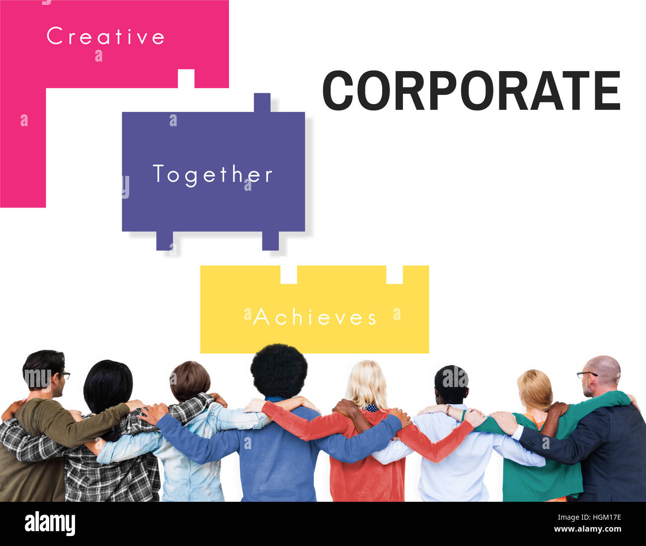 Achievement Teamwork Creative Together Collaboration Graphic Concept ...