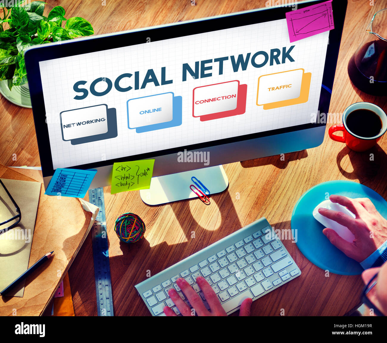 Social Media Box Buttons Concept Stock Photo - Alamy
