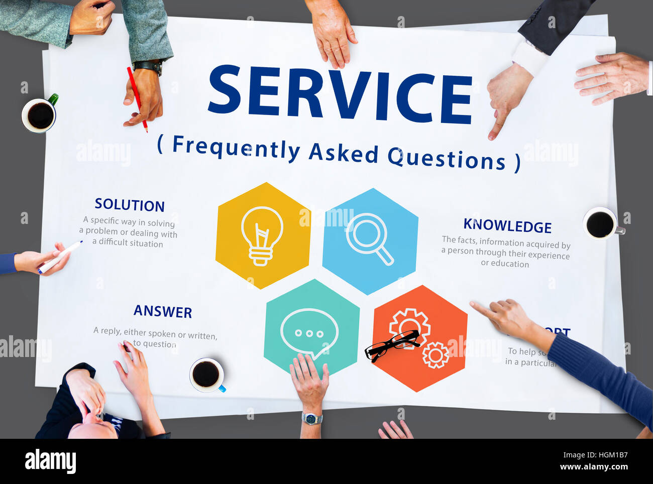 Customer Service FAQs Illustration Stock Photo - Alamy