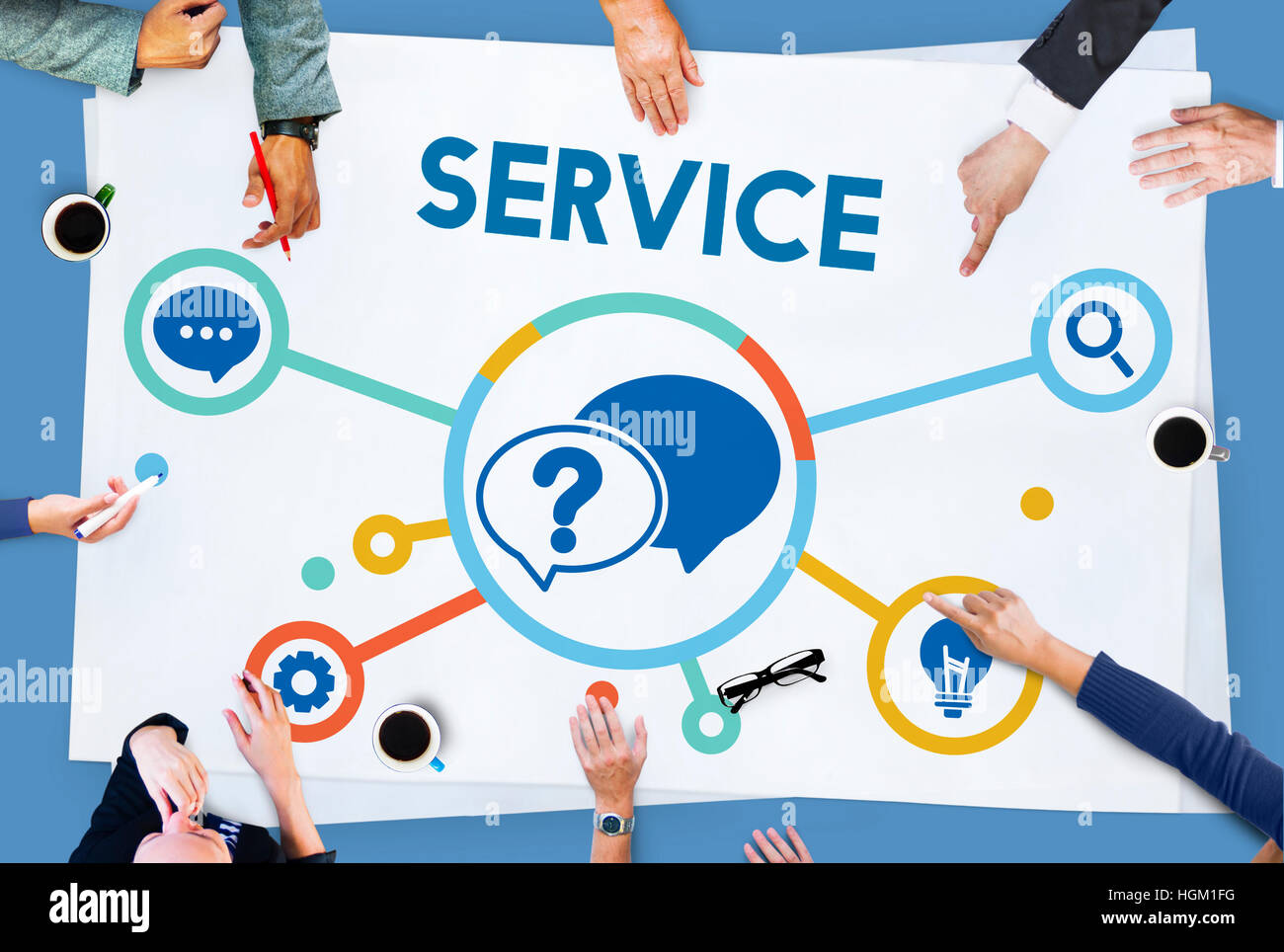 Communication Service Help Desk Concept Stock Photo - Alamy