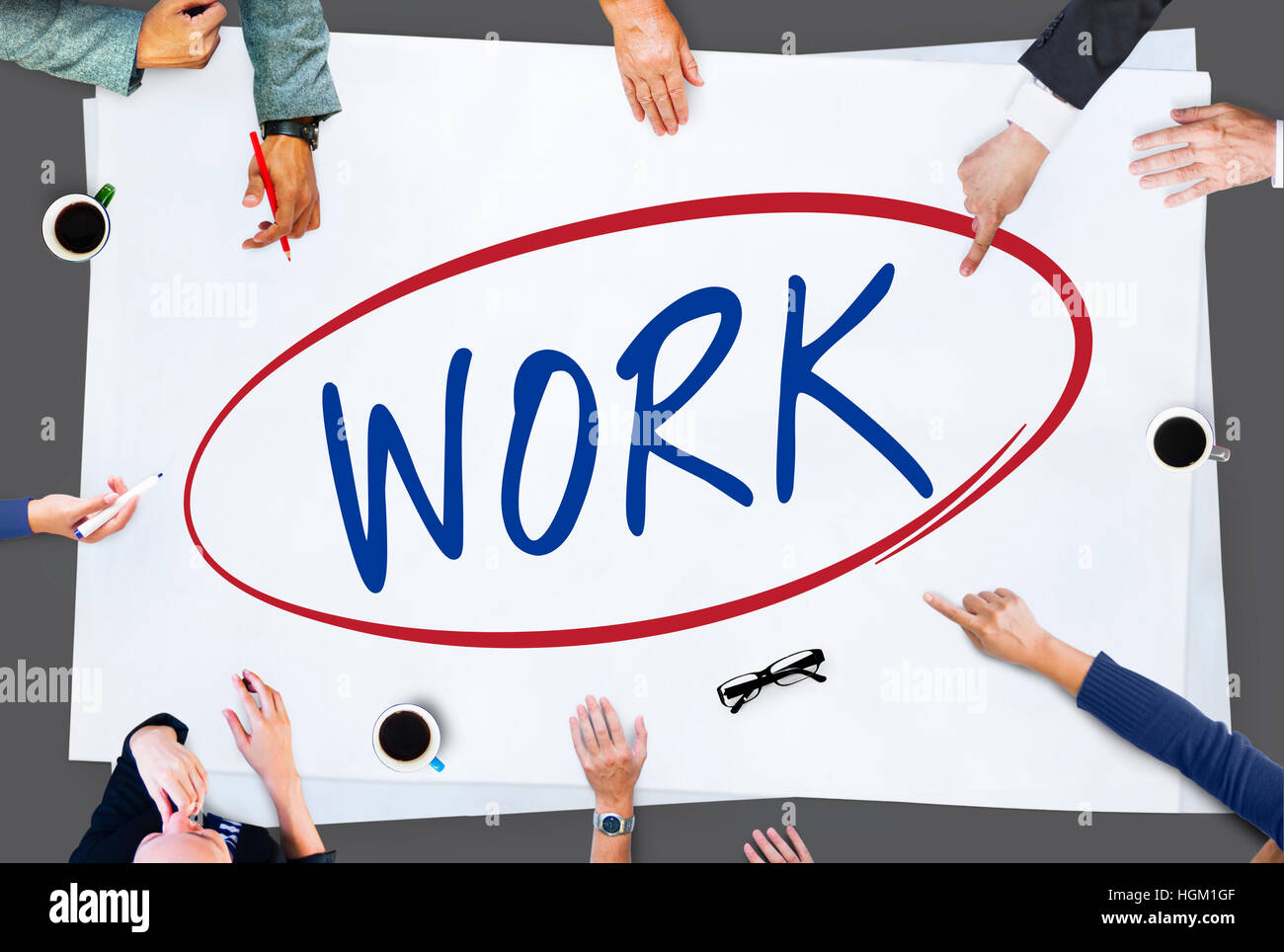 Work Business Organisation Stamp Concept Stock Photo - Alamy