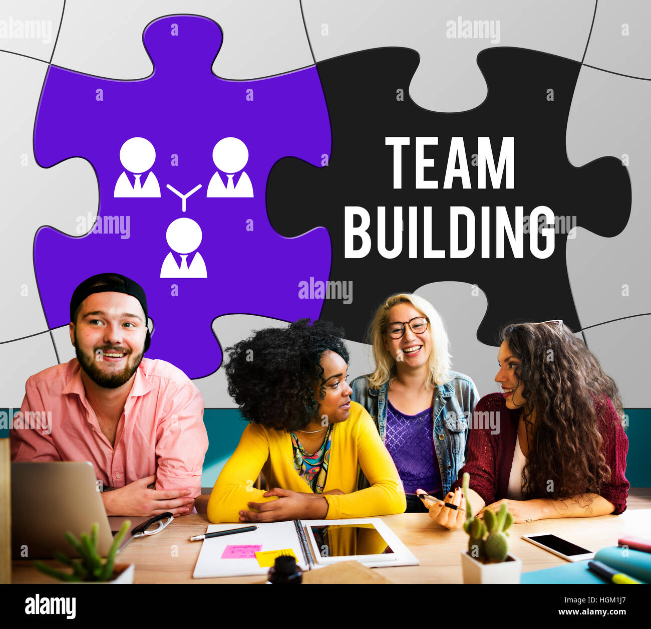 Team Building Collaboration Partenrship Cooperation Concept Stock Photo ...