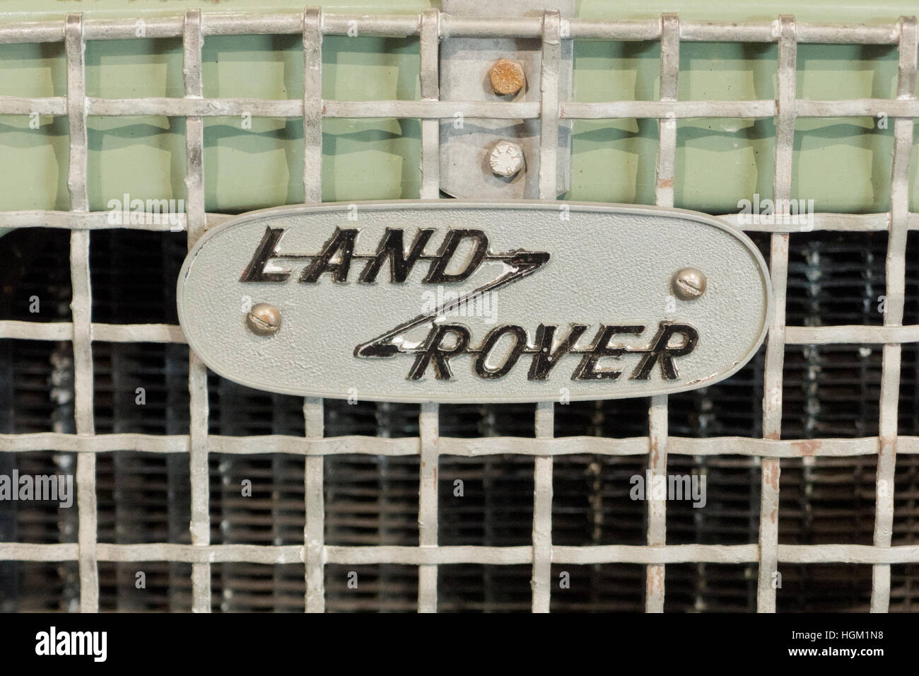 Land Rover Series One Radiator Mounted Name Badge, UK Stock Photo - Alamy