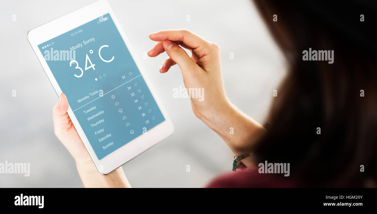 Weather Forecast Temperature Application Concept Stock Photo - Alamy