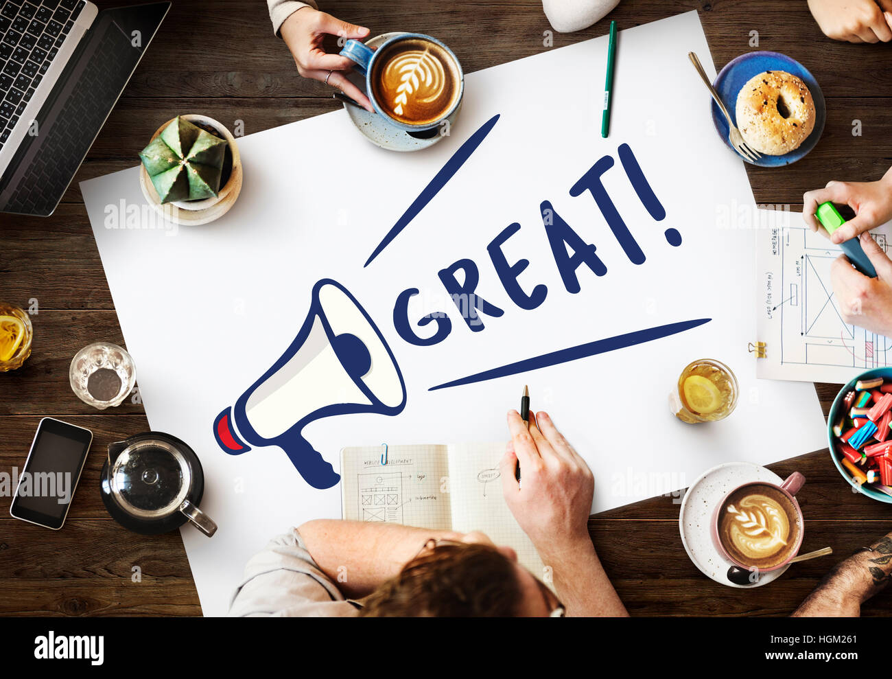 Hello Great Accost Greeting Salute Welcome Concept Stock Photo - Alamy