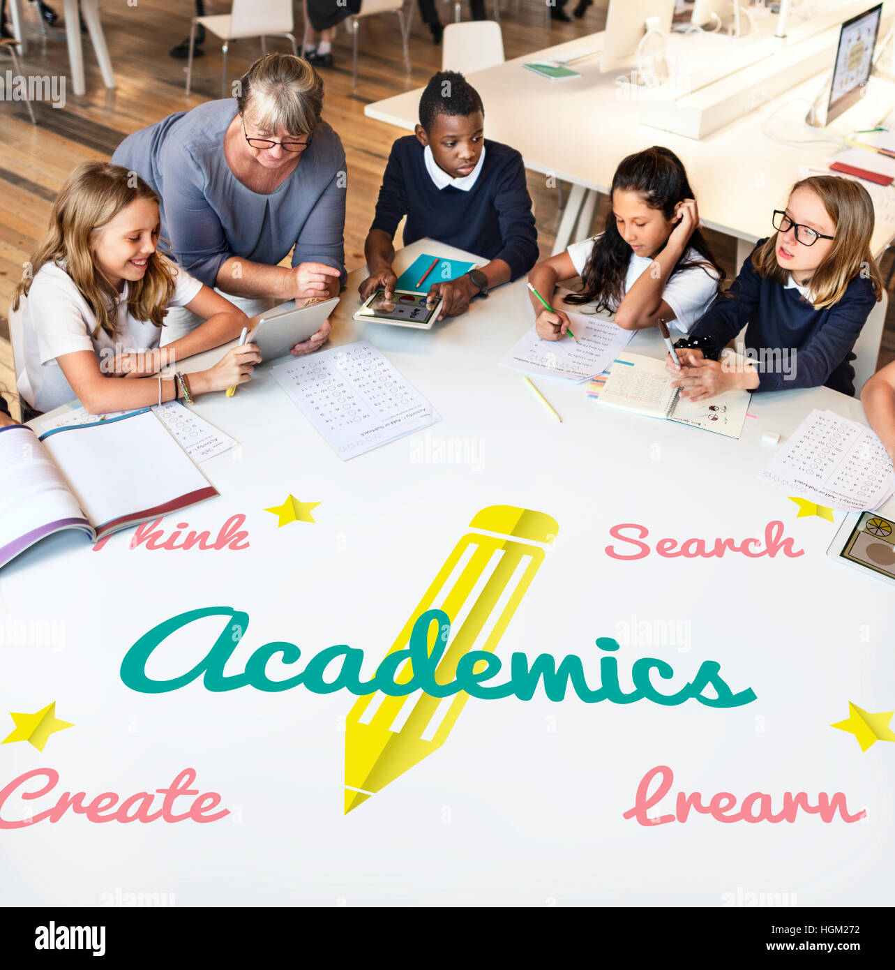 School Knowledge Study Pencil Concept Stock Photo - Alamy