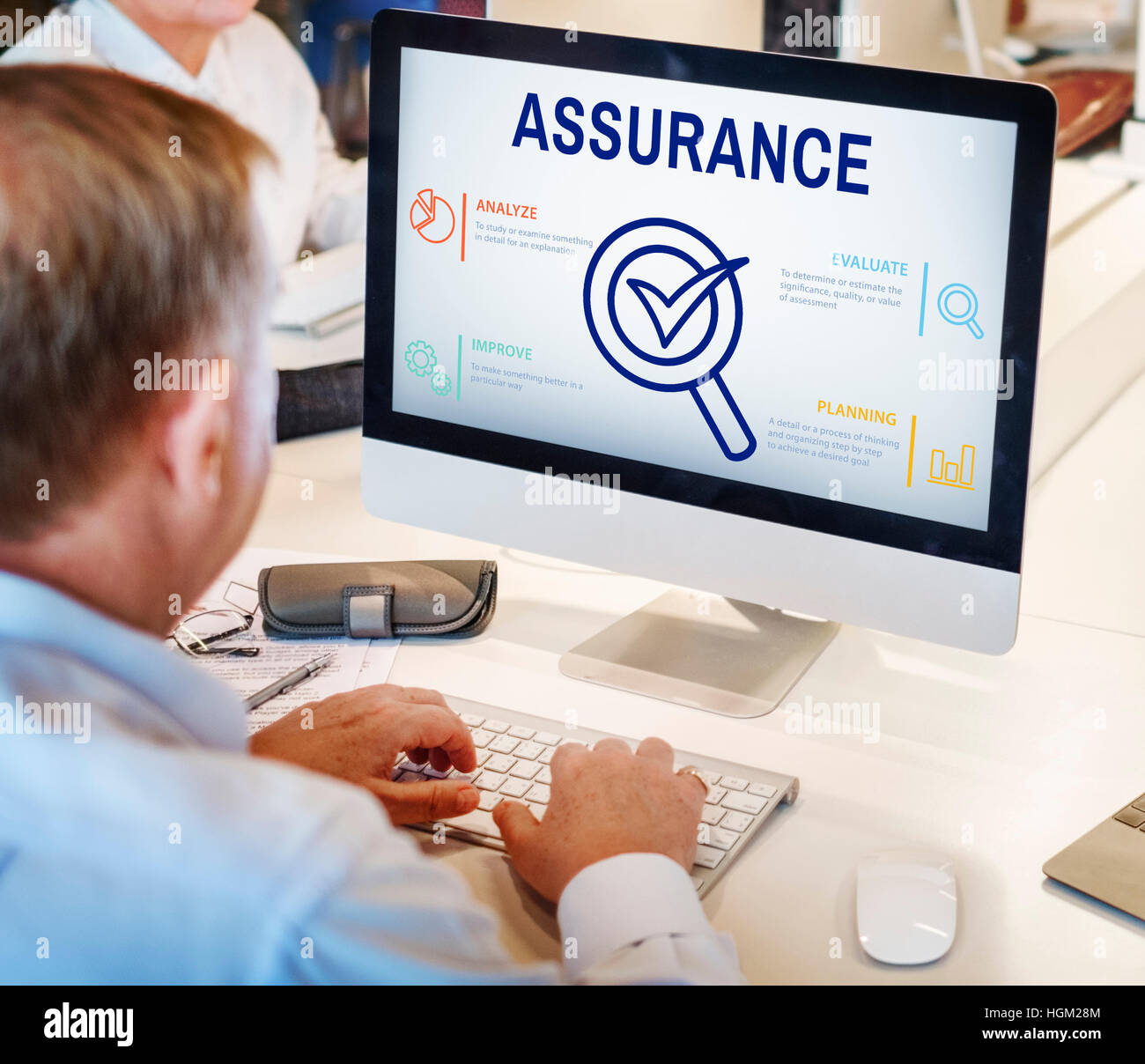 Quality Management Check Icon Concept Stock Photo - Alamy