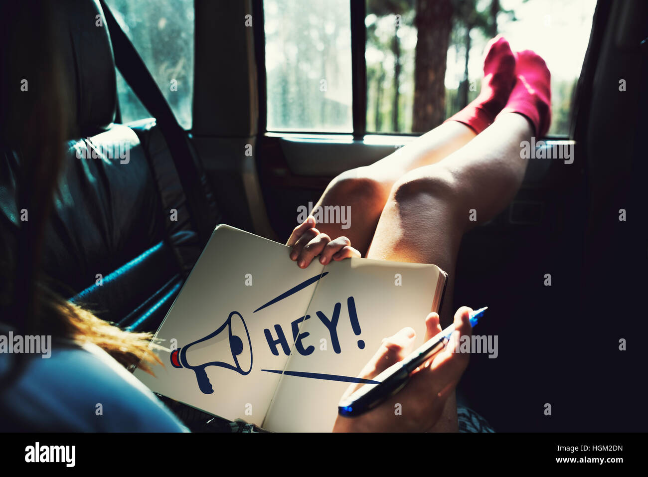 Hey Hello Greeting Attention Communication Concept Stock Photo - Alamy