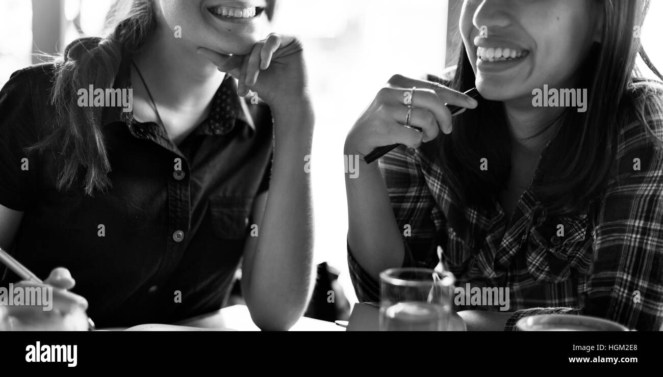 Cafe people eating drinking Black and White Stock Photos & Images - Alamy