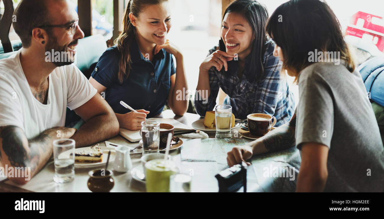 Group Of People Drinking Coffee Concept Stock Photo - Alamy
