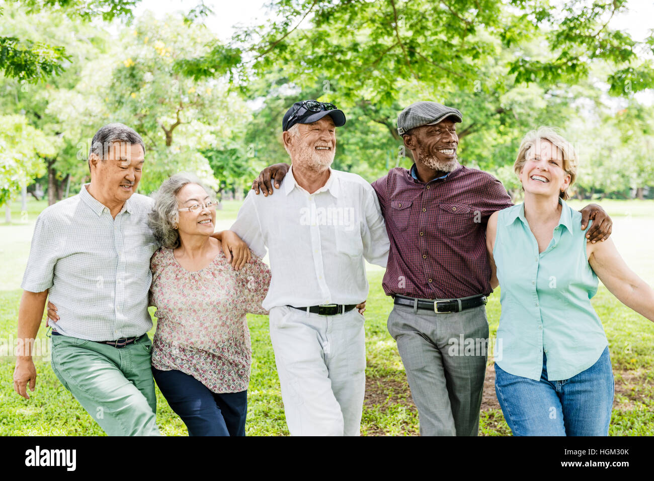 Group of Senior Retirement Friends Happiness Concept Stock Photo - Alamy