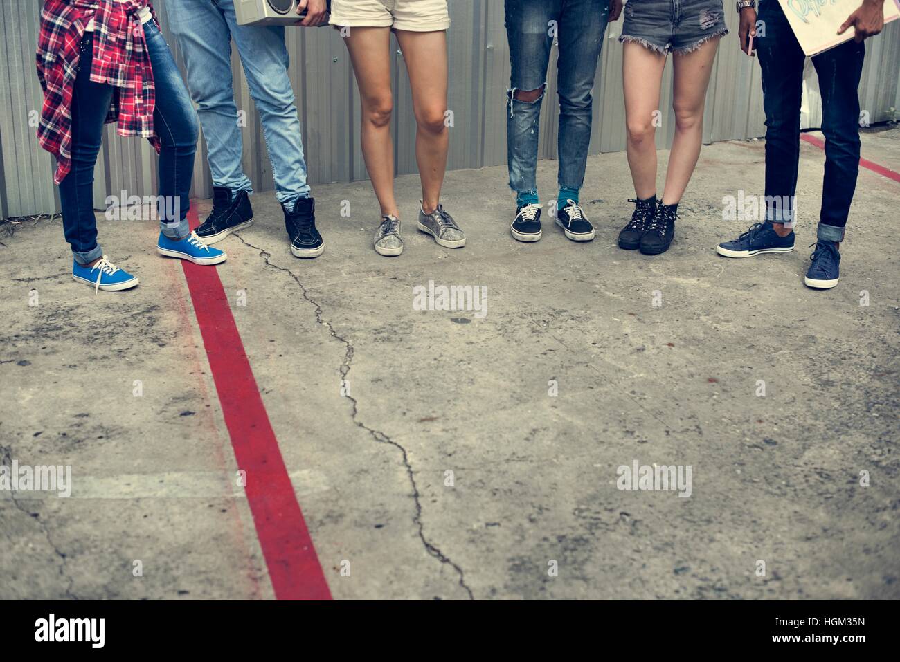 Cropped Guys Hanging Out Concept Stock Photo - Alamy