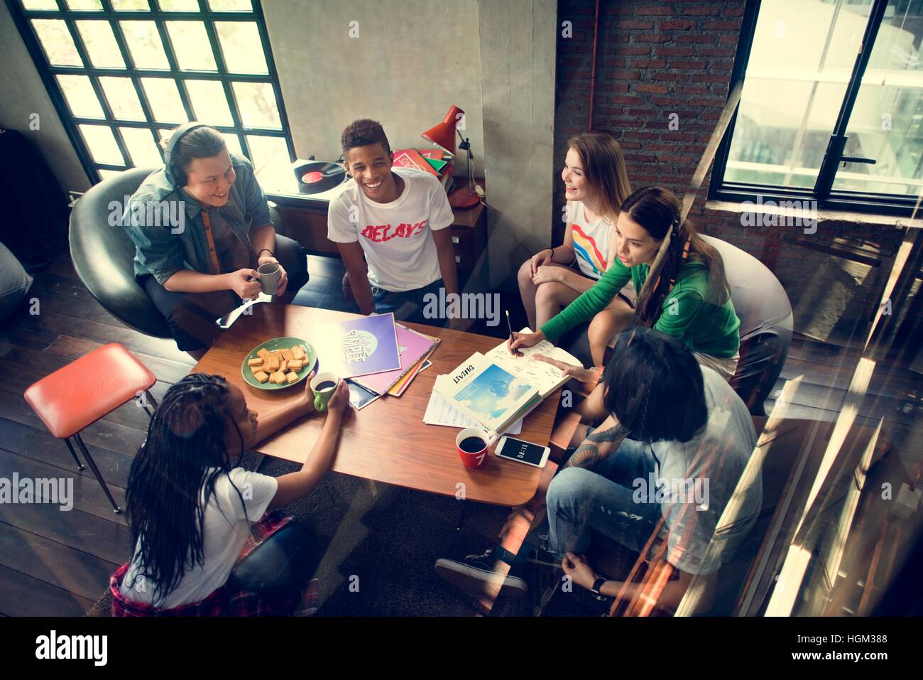 Diverse Group People Doing Project Concept Stock Photo - Alamy