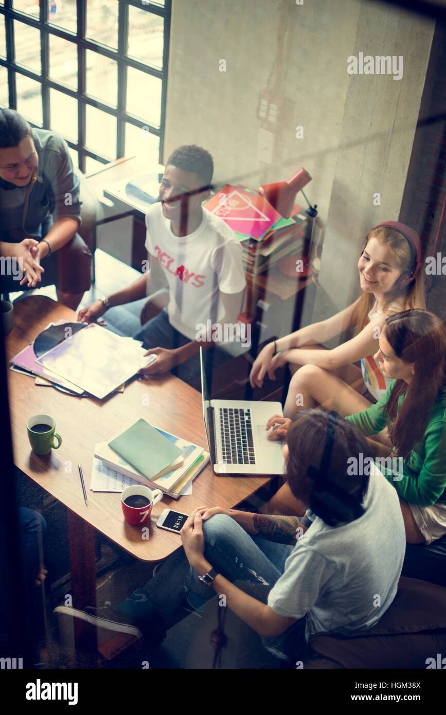 Diverse Group People Doing Project Concept Stock Photo - Alamy