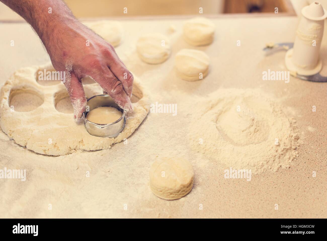 Preparing Scone Dough Pressing Concept Stock Photo - Alamy