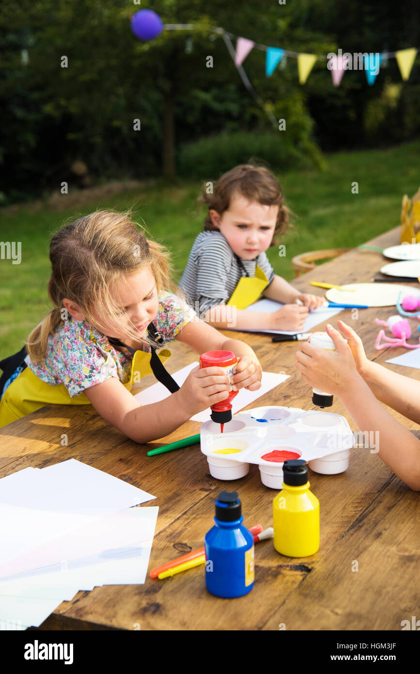 Kid Learning Painting Drawing Art Concept Stock Photo - Alamy