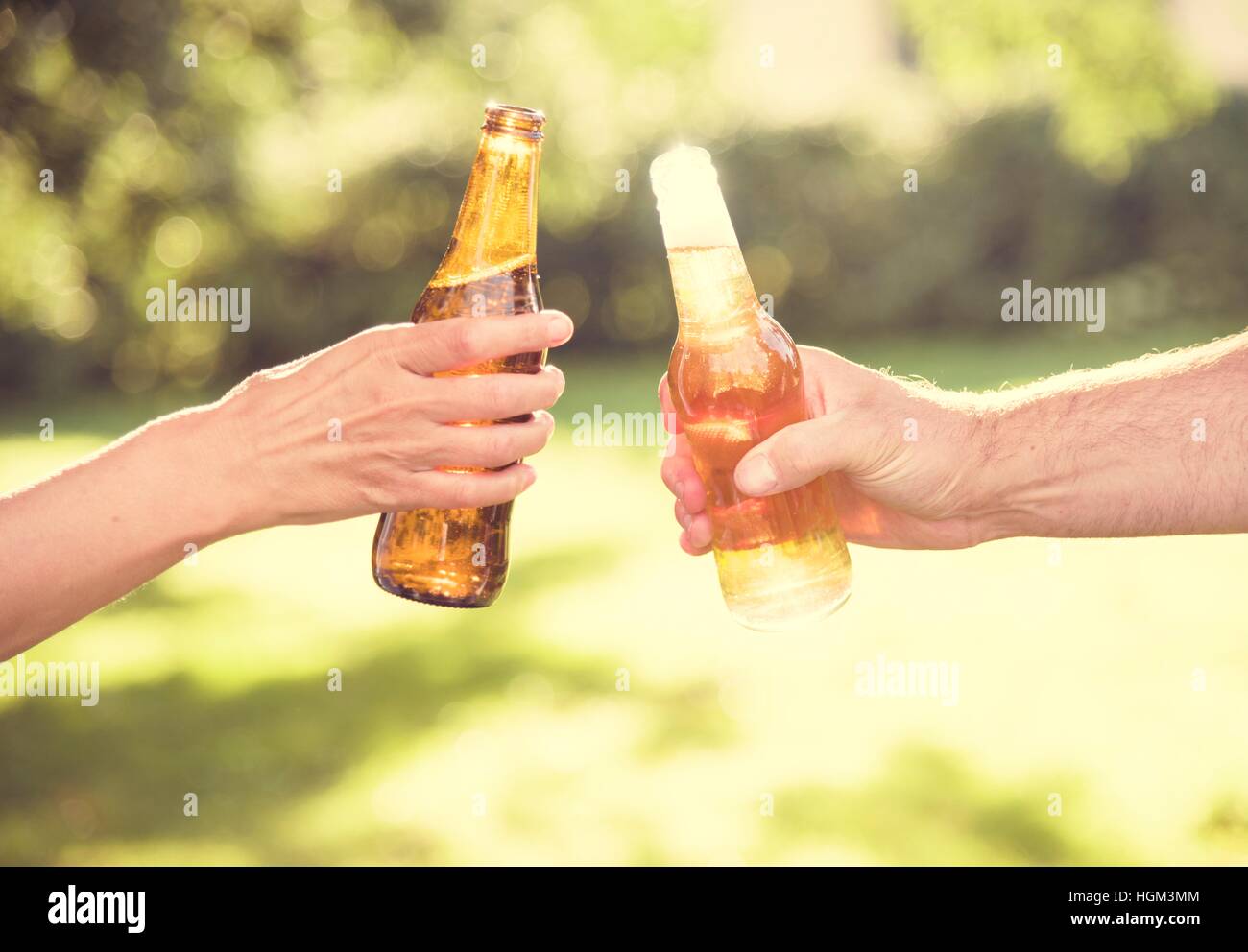 Cheers Beer Alcohol Celebration Outdoors Toast Concept Stock Photo - Alamy