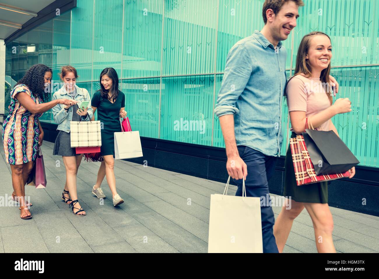 Group Of People Shopping Concept Stock Photo - Alamy