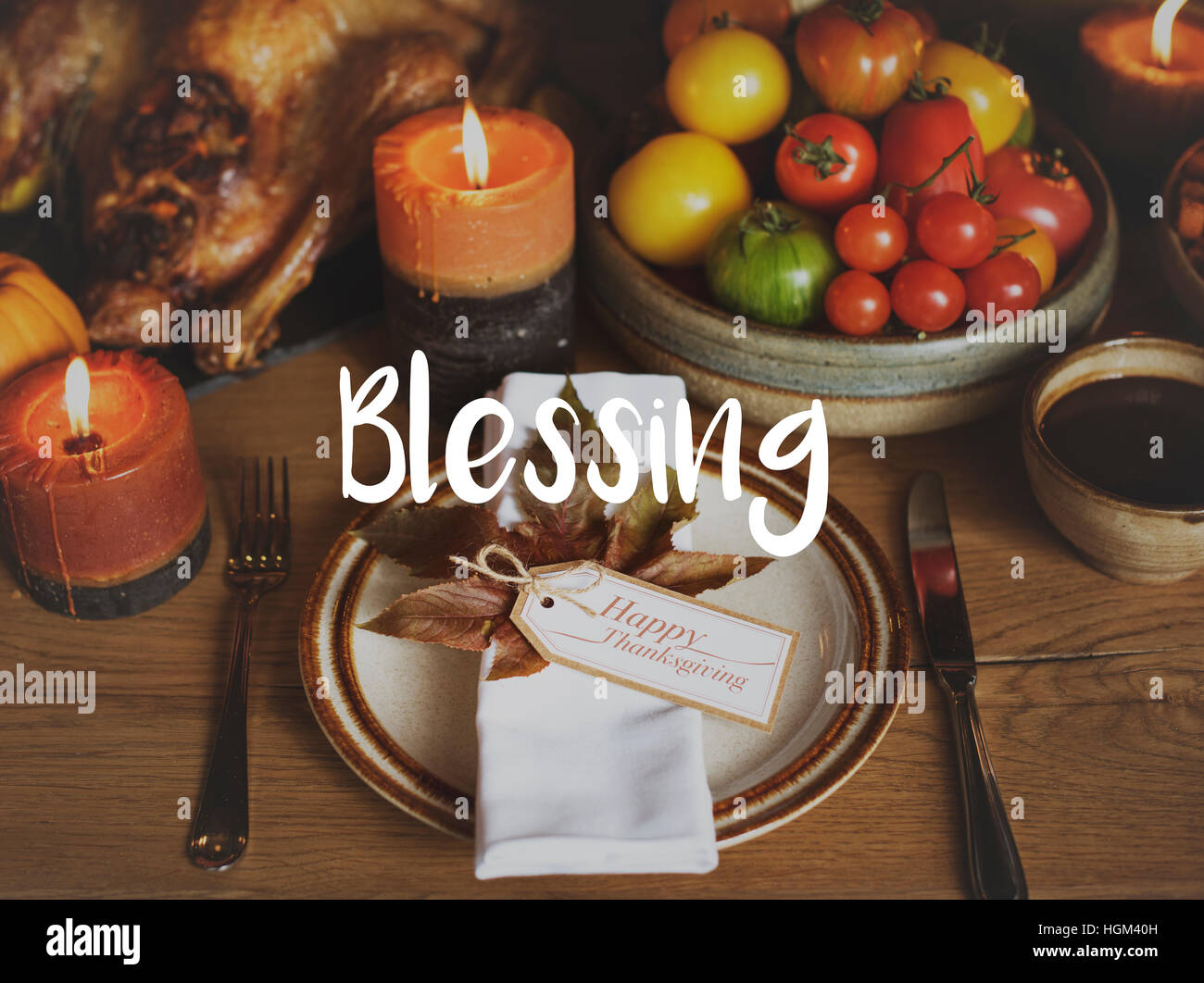 Thnaksgiving Blessing Celebrating Grateful Meal Concept Stock Photo - Alamy