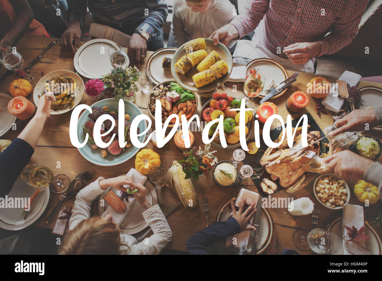 Thnaksgiving Blessing Celebrating Grateful Meal Concept Stock Photo - Alamy