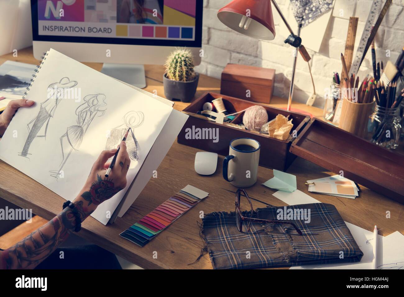 Fashion Clothing Design Drawing concept Stock Photo - Alamy