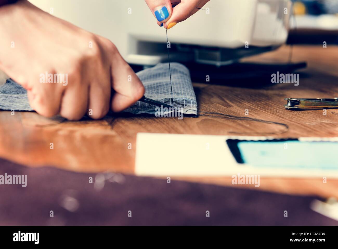 Fashion Design Sewing Machine Concept Stock Photo - Alamy