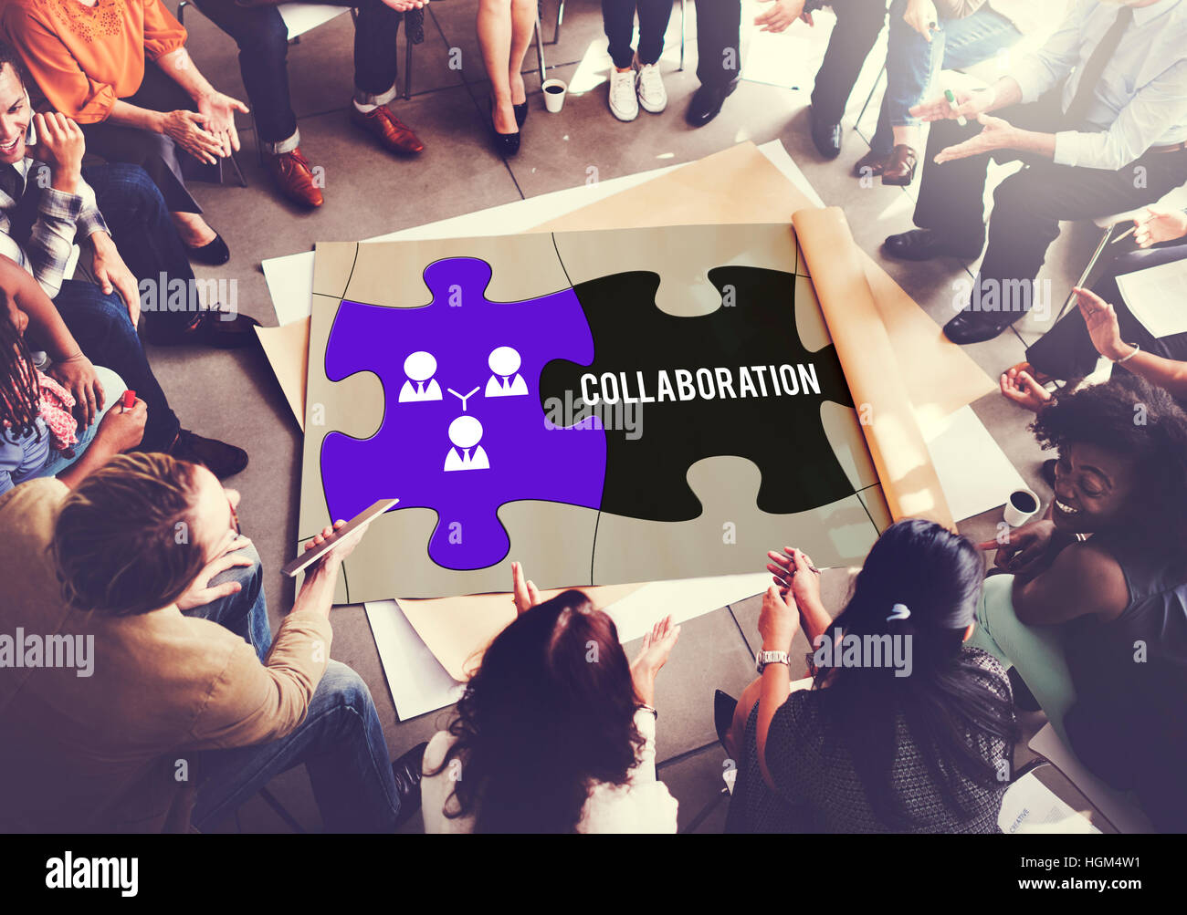 Team Building Collaboration Partenrship Cooperation Concept Stock Photo ...