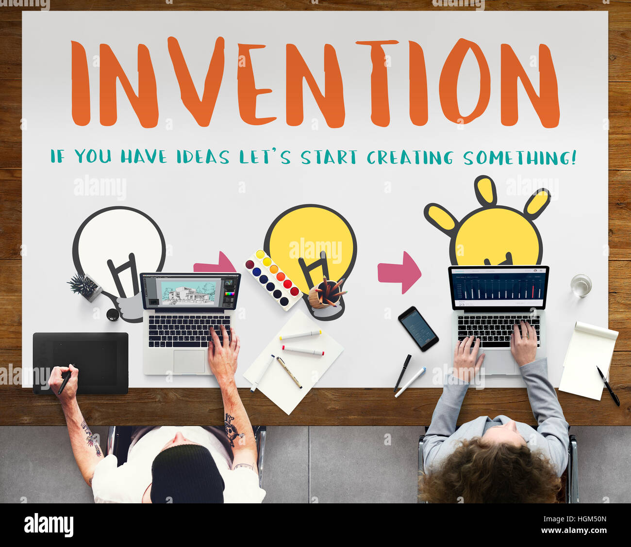 Invention Be Creative Design Inspiration Concept Stock Photo - Alamy