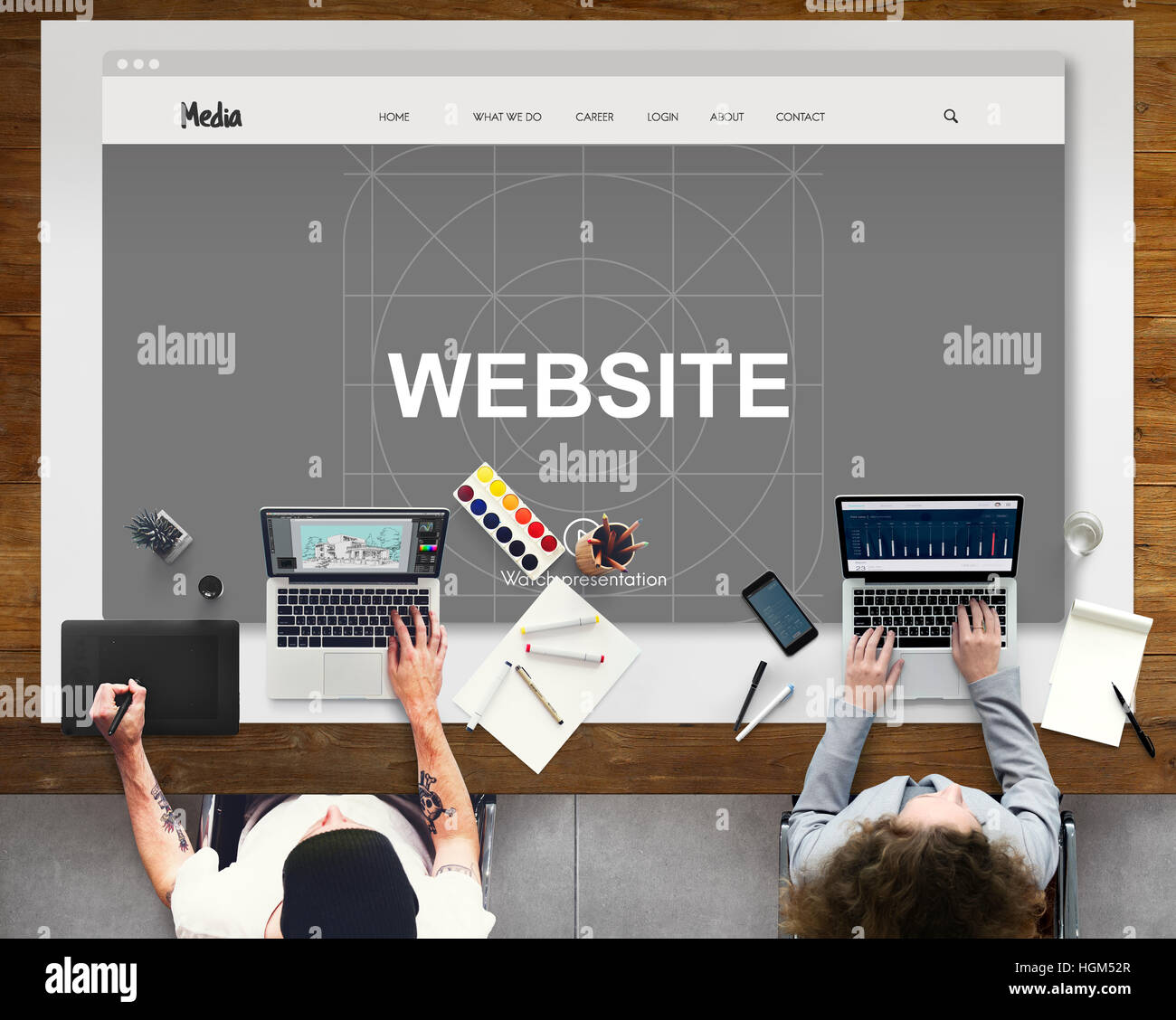 Web Design Media Page Concept Stock Photo - Alamy